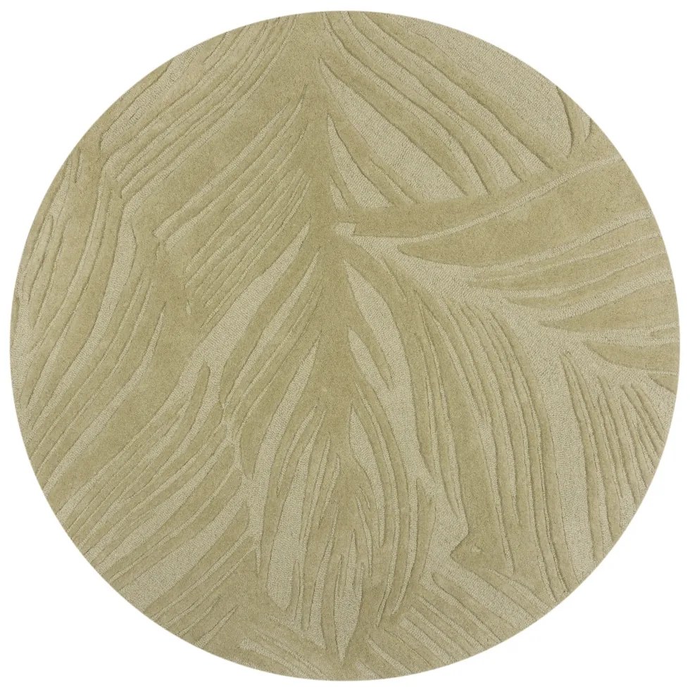 Flair Rugs koberce Kusový koberec Solace Lino Leaf Sage kruh Rozměry koberců: 160x160 (průměr) kruh