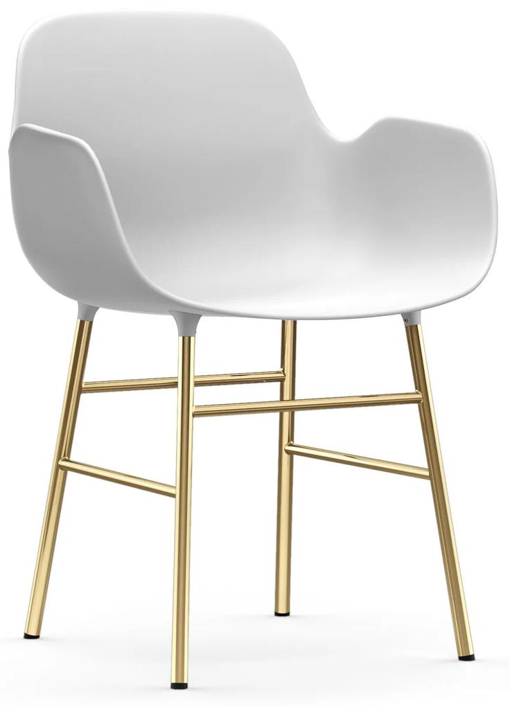 Výprodej Normann Copenhagen designové židle Form Armchair Steel (mosaz, bílá)