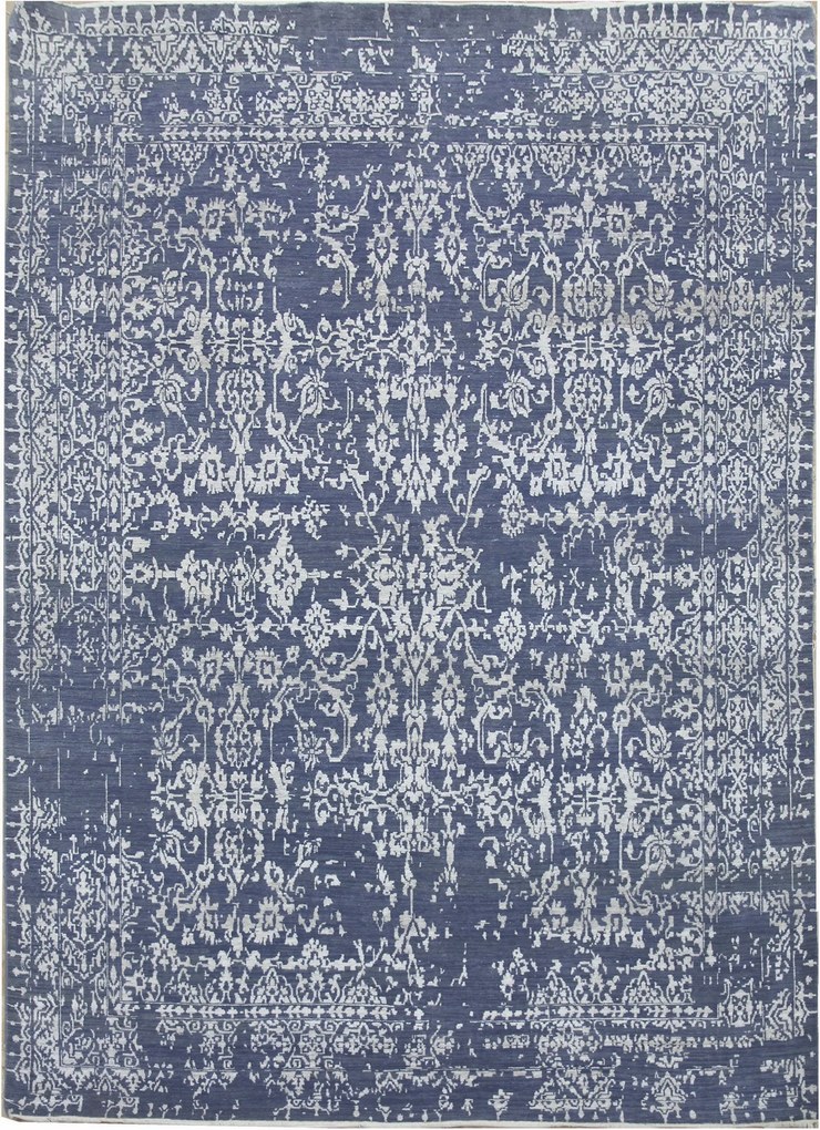 Ručne viazaný kusový koberec Diamond DC-JK 1 Jeans blue / silver, 305x425, modrá, chodba / predsieň, Diamond Carpets India