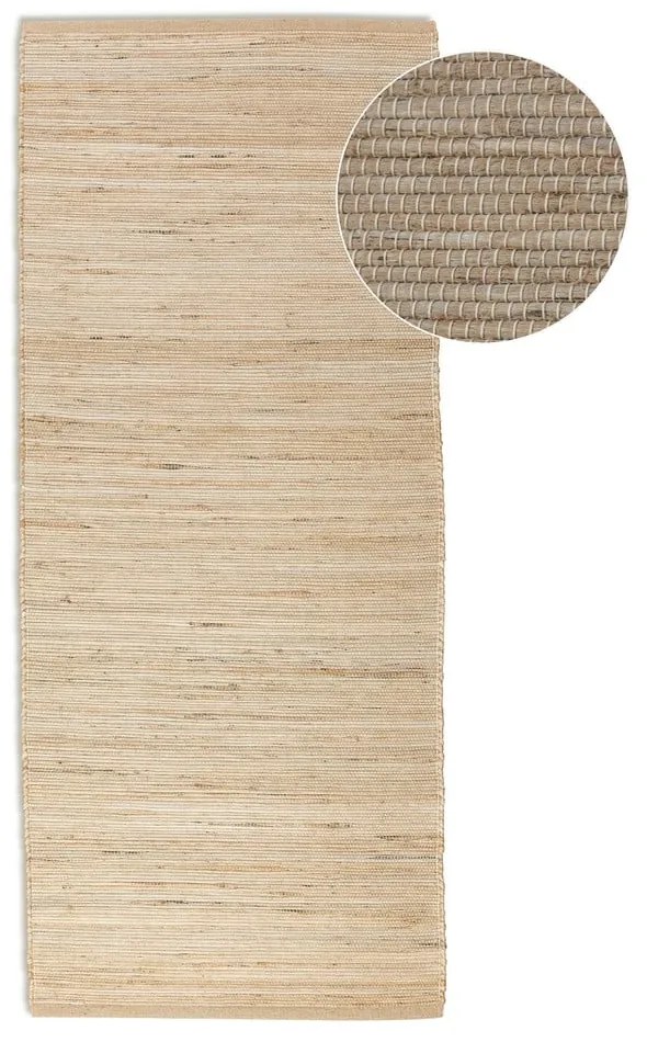 Béžový oboustranný/ručně tkaný běhoun s příměsí juty 80x200 cm Handloom – Hanse Home