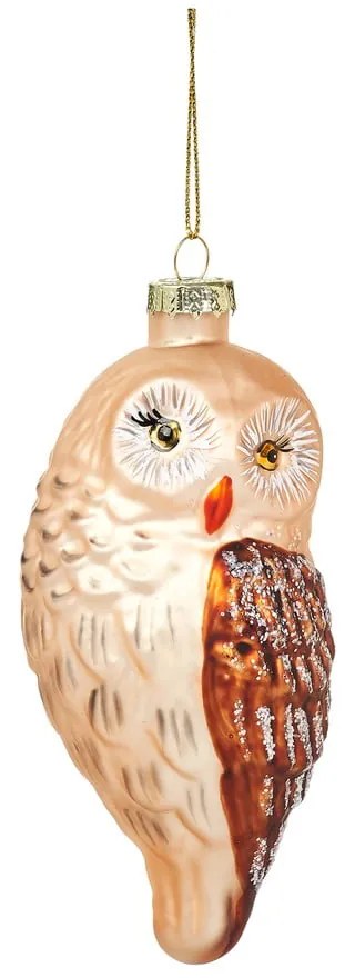 Skleněná ručně vyrobená vánoční ozdoba 13 cm Owl – Sass &amp; Belle