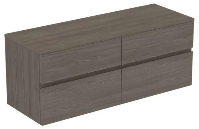 Ideal Standard Finesse - Umyvadlová skříňka, 140x51x56 cm, 4 zásuvky, Dark Elm E3441UR