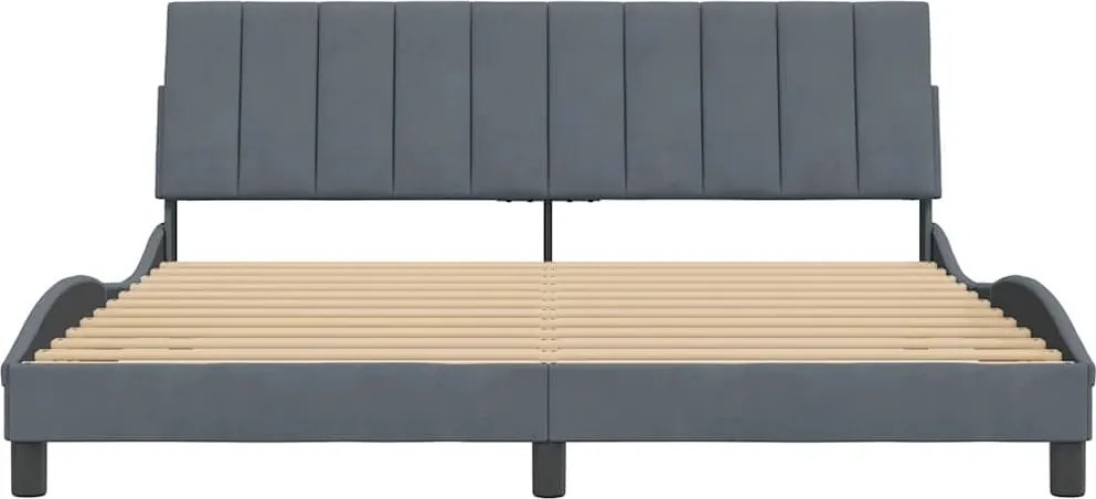 Rám postele bez matrace Hanko tmavě šedý 180 x 200 cm samet 3207862