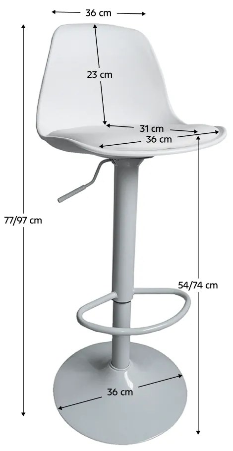 Kondela Barová židle, bílá, DOBBY NEW
