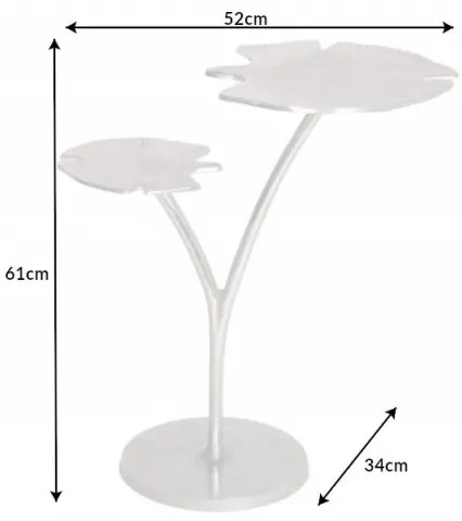 Stříbrný odkládací stolek Ginkgo 56 cm