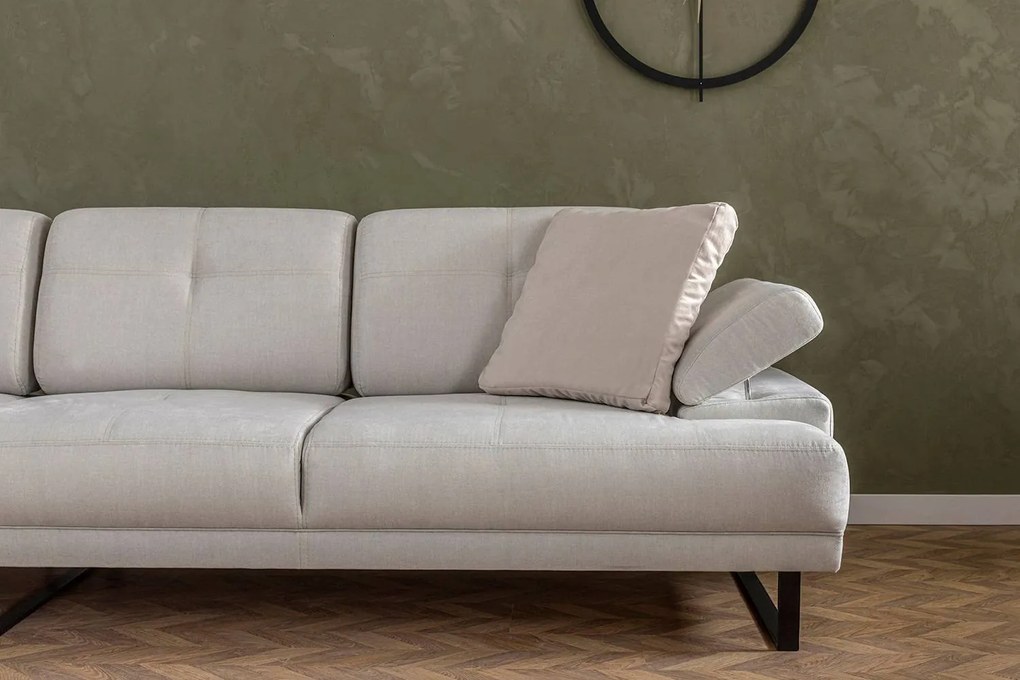 Designová rohová sedačka Vatusia 314 cm béžová - levá