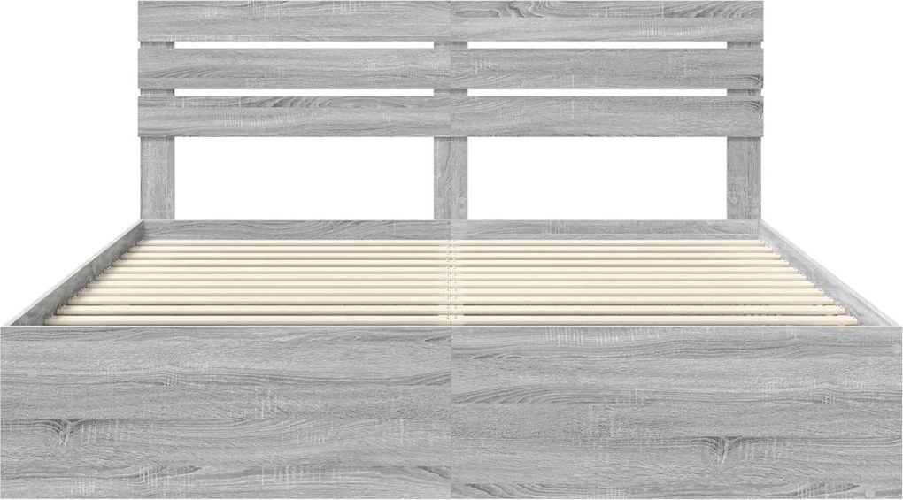 Rám postele Šedá Sonoma 200 x 200 cm Masivní borové dřevo 3411380