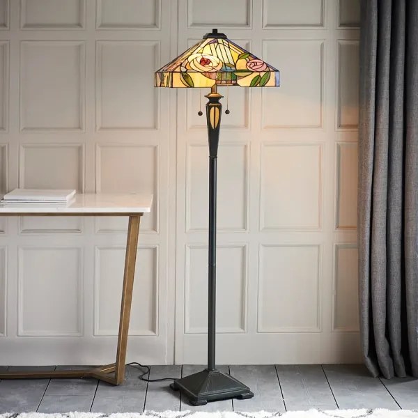 Endon 64383 - Stojací lampa Tiffany WILLIOW 2xE27/60W/230V pr. 42,5 cm