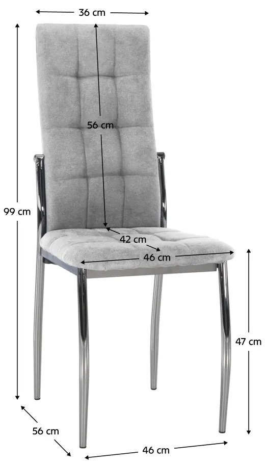 Kondela Židle, šedá látka/kov, ADORA 2 NEW
