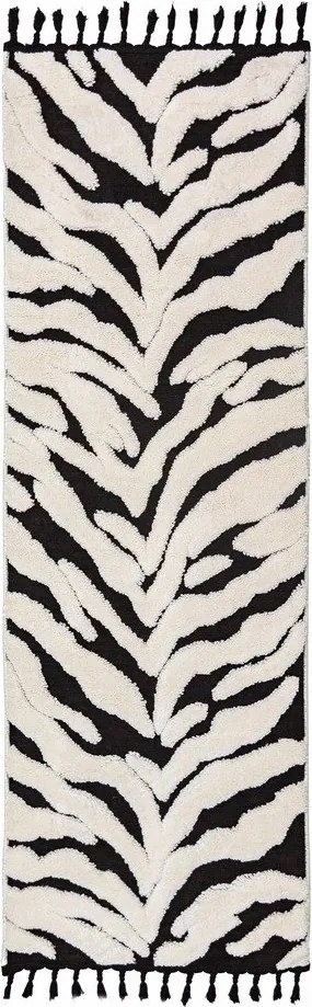 Černobílý běhoun 80x300 cm Esra Zebra – Flair Rugs
