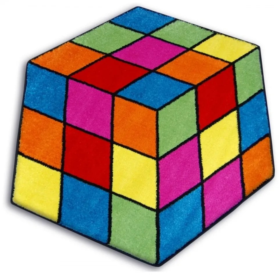 Dětský kusový koberec Rubikova kostka vícebarevný 80x80, Velikosti 80cm