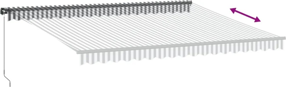 Ručně zatahovací markýza s LED antracitová a bílá 450 x 350 cm 3215813