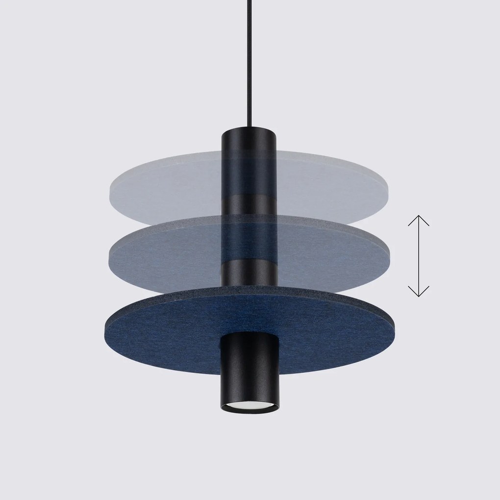 Sollux Lighting Závěsné svítidlo PELTA 1 černé/tmavě modré
