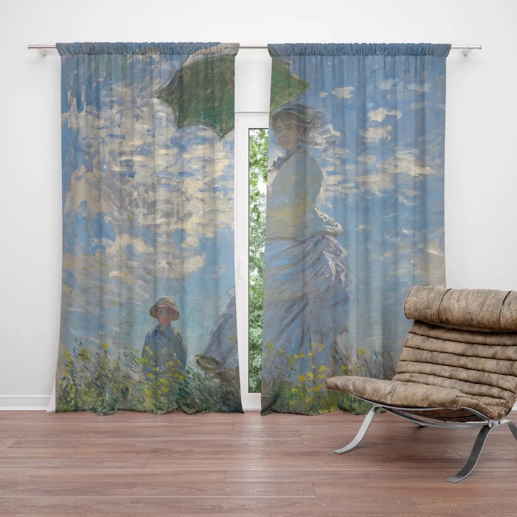 Sablio Závěs Dáma se slunečníkem - Claude Monet: 2ks 140x250cm