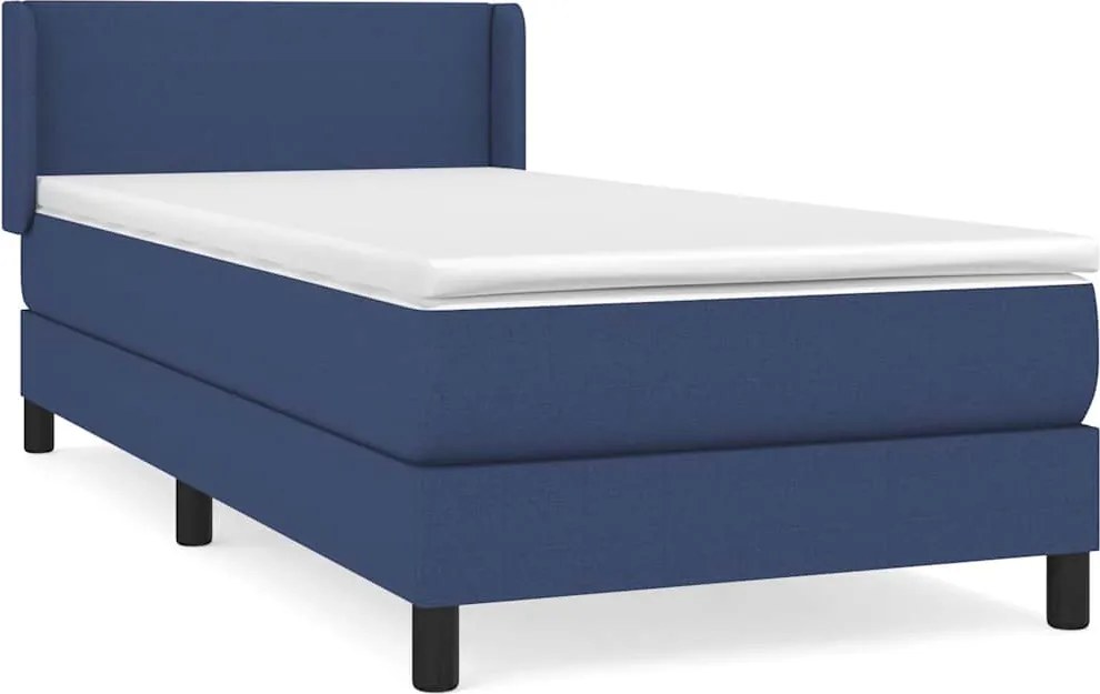 Box spring postel s matrací modrá 90x200 cm textil 3129527