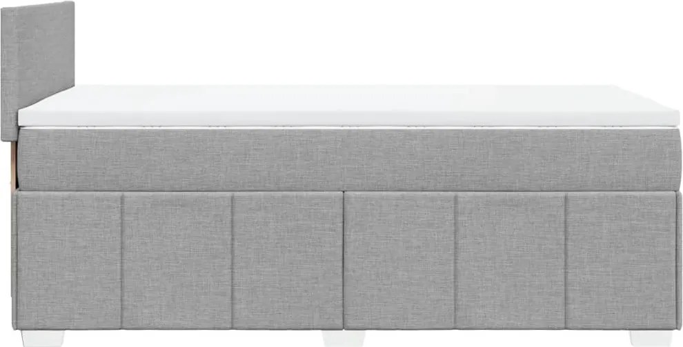 Box spring postel s matrací světle šedý 100 x 200 cm textil 3286972