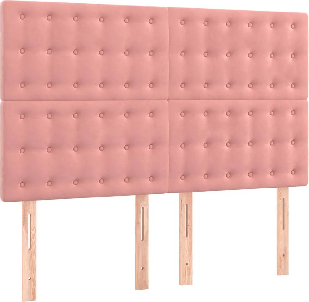 Box spring postel s matrací růžová 140x190 cm samet 3132920