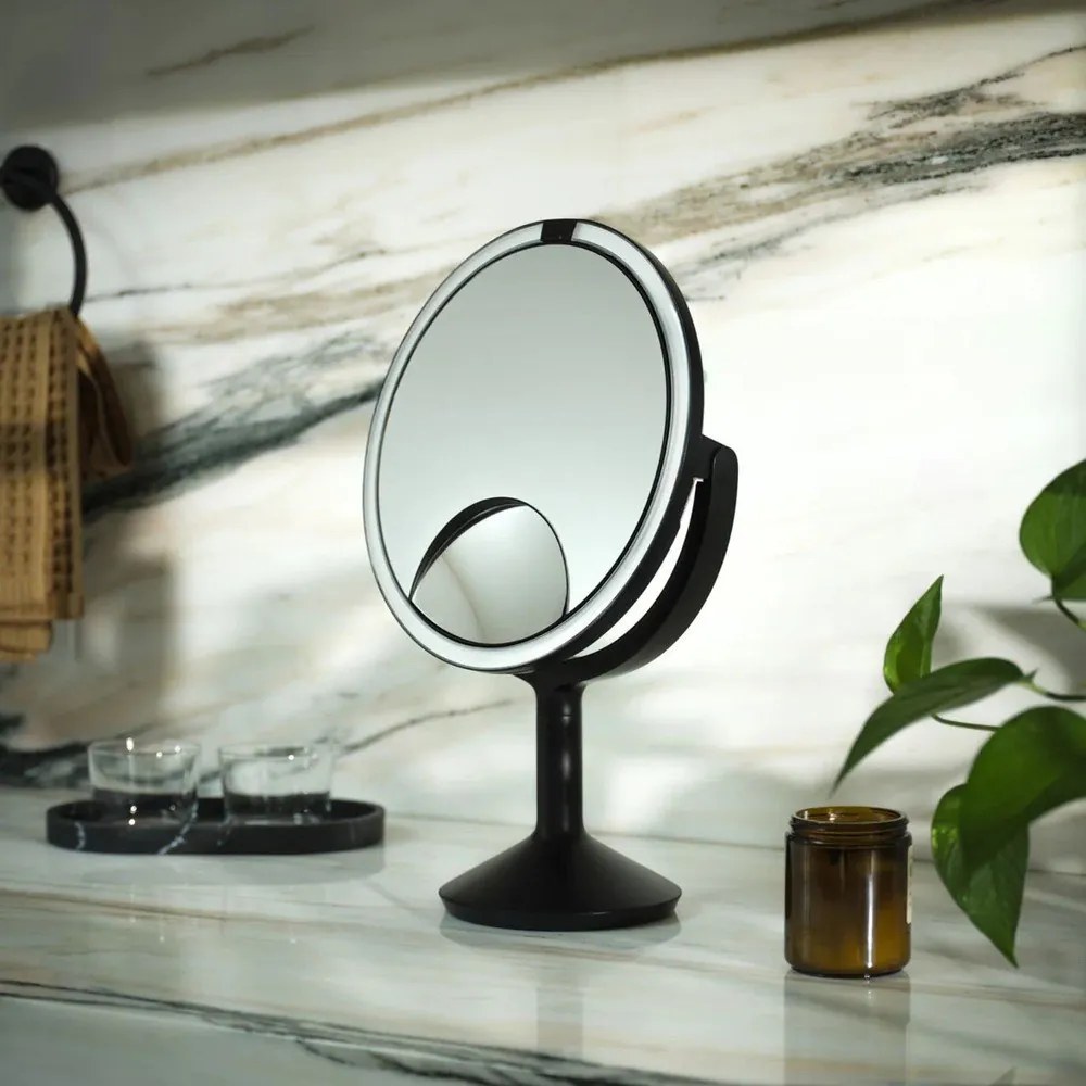 Kosmetické zrcadlo s osvětlením/zvětšovací (zvětšení 5x/zvětšení 10x) ø 25 cm Trio Max – simplehuman