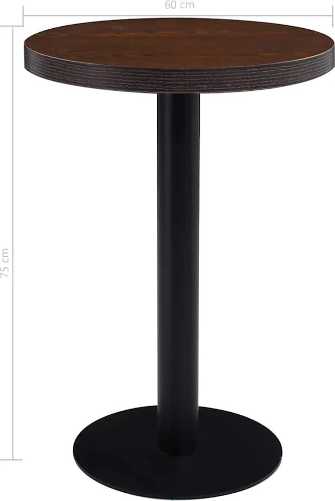 Bistro stolek tmavě hnědý 60 cm MDF 286422