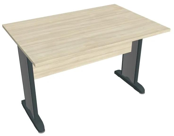 Stůl jednací rovný 120 cm - Hobis Cross CJ 1200 Dekor stolové desky: akát, Dekor lamino podnože: akát, Barva nohou: černá