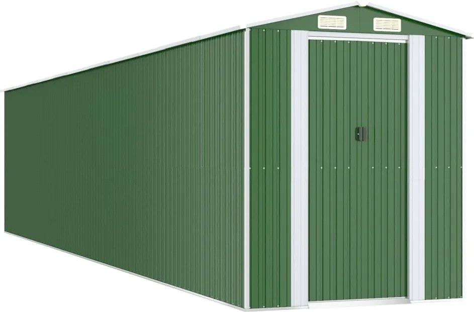 Zahradní kůlna zelená 192x938x223 cm pozinkovaná ocel 3147436