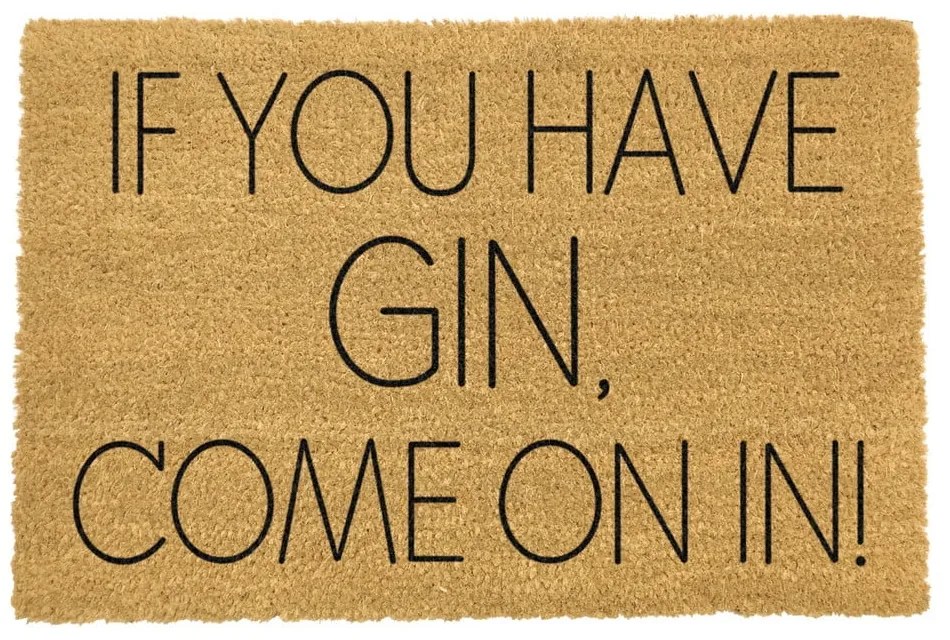 Rohožka z přírodního kokosového vlákna Artsy Doormats If You Have Gin, 40 x 60 cm