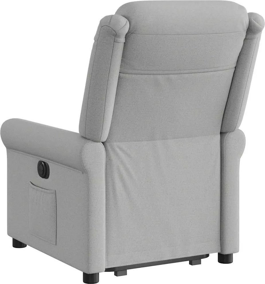 Zvedací polohovací křeslo obláčkově šedé textil 3303323
