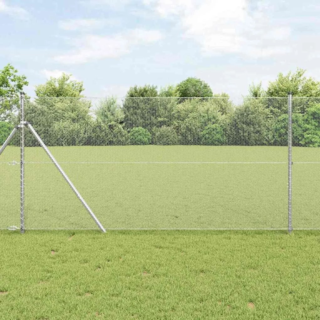 Hexagonální kotvení plotu 10 x 1 m Pozinkovaná ocel Stříbrná 3352918
