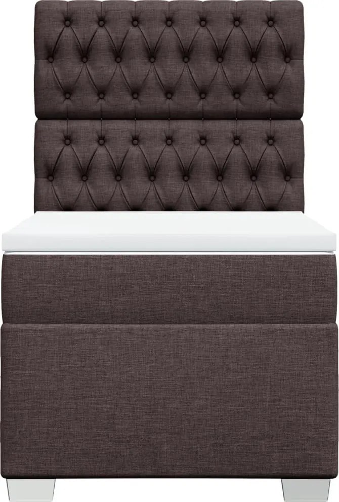 Box spring postel s matrací tmavě hnědá 90x190 cm textil 3290353