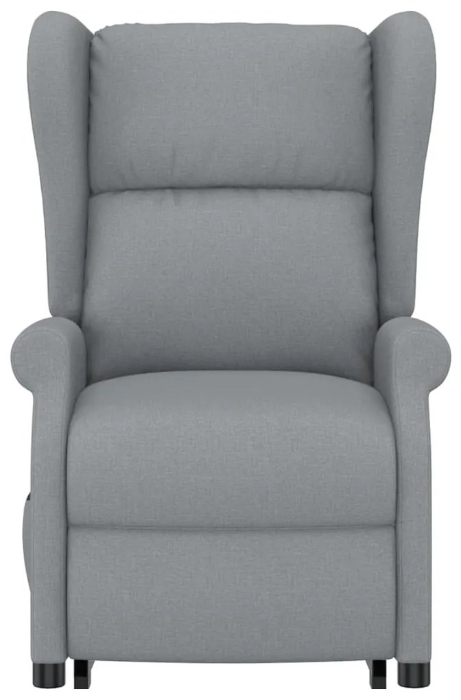 vidaXL Marketos Zvedací masážní křeslo světle šedé textil