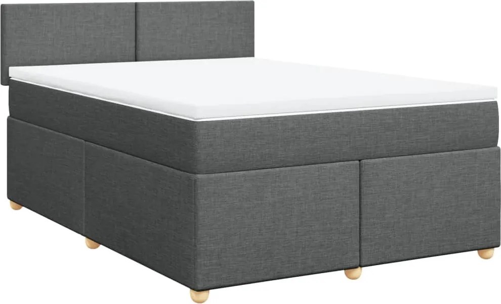 Box spring postel s matrací tmavě šedý 140 x 190 cm textil 3286669
