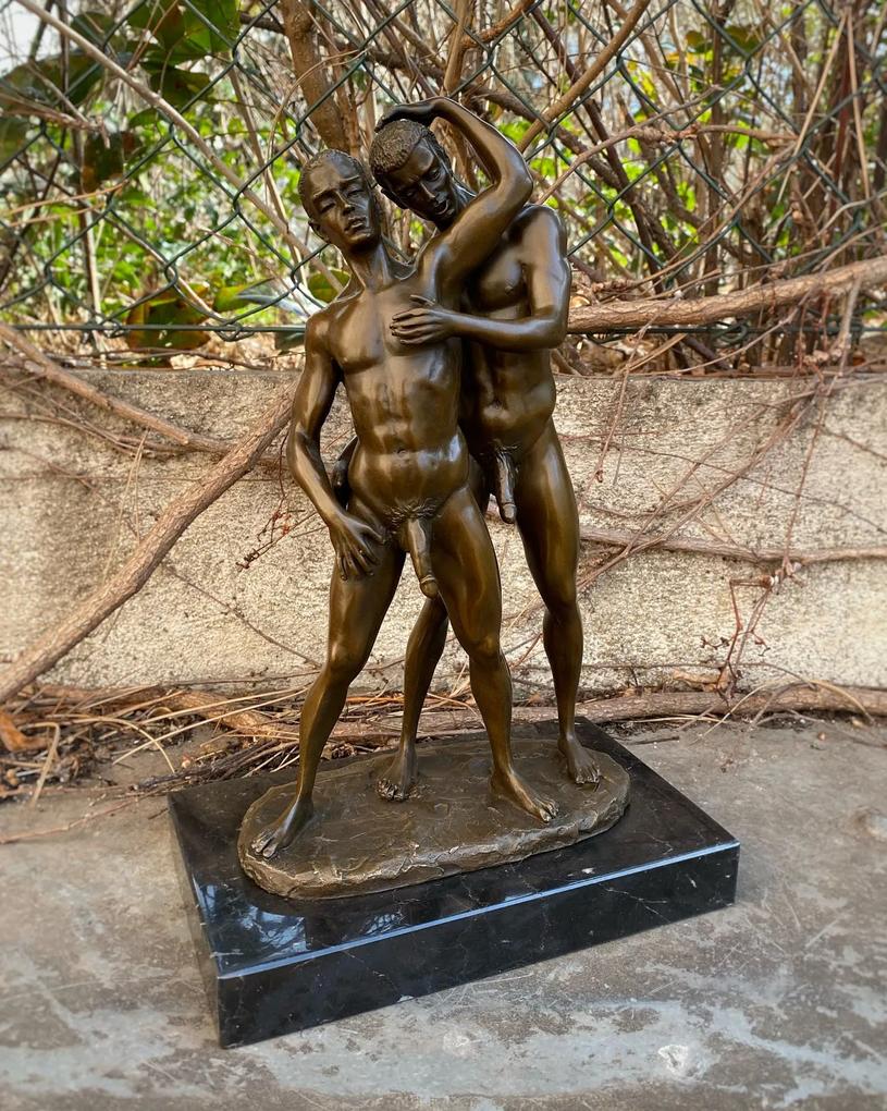 Erotické bronzové soška - Gayové muži homosexuál 2