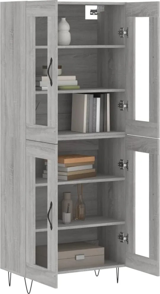 Skříň highboard šedá sonoma 69,5 x 34 x 180 cm kompozitní dřevo 3198311
