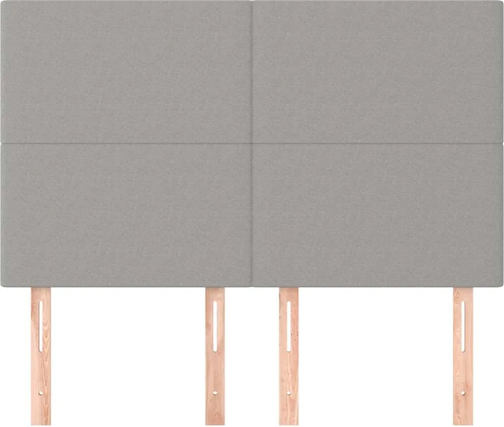 Čelo postele světle šedé 144x5x118/128 cm látkové 3116050