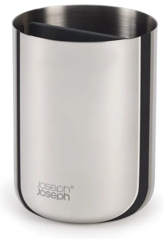 Kelímek na zubní kartáčky z nerezové oceli v leskle stříbrné barvě EasyStore Luxe – Joseph Joseph