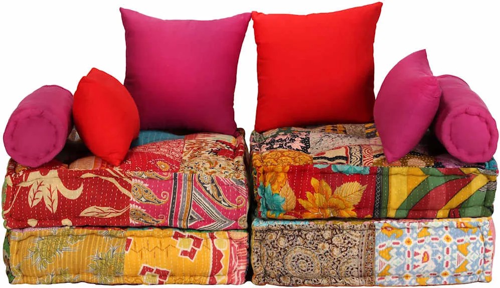 2místný modulární pouf patchwork textil 244985