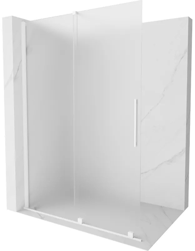 Mexen Velar posuvná sprchová stěna Walk-in 150 x 200 cm, matné sklo 8 mm, bílá - 871-150-000-33-20