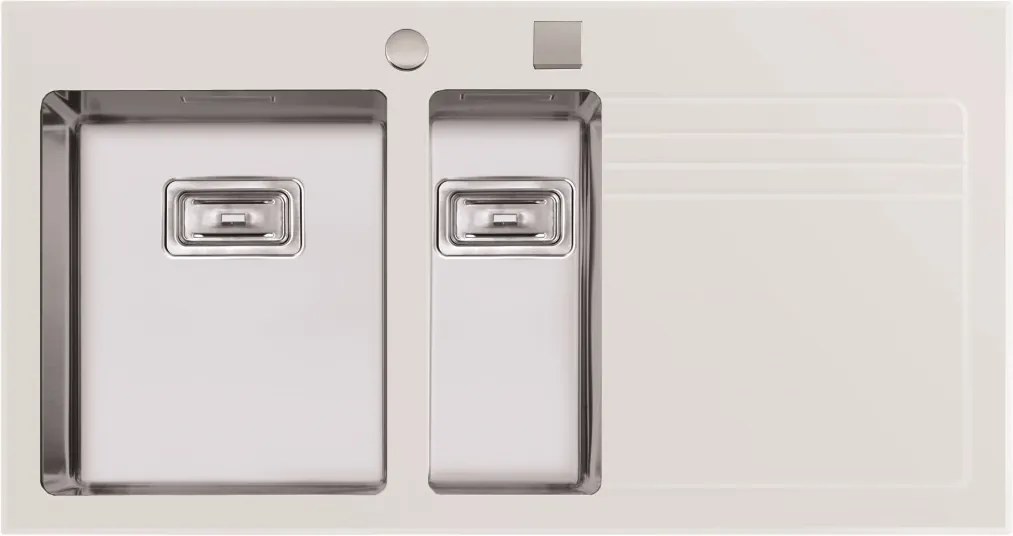 Sinks GLASS 1000.1 bílý levý 1,2mm (RDGLK10053012WL) Sinks