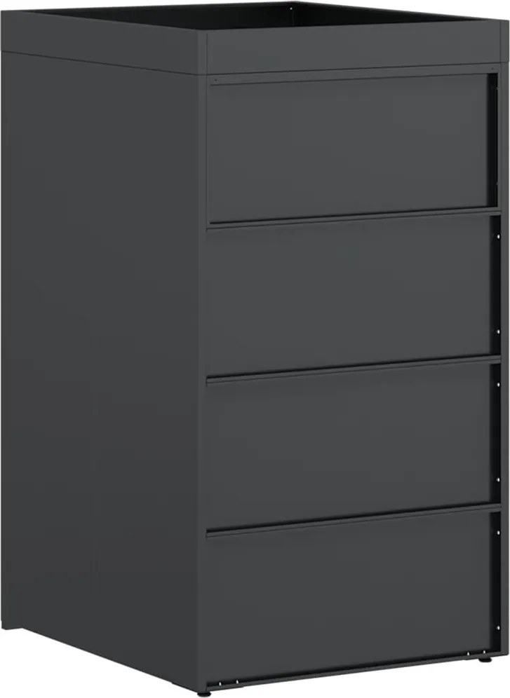 vidaXL Skladování s košem a stříškou pro koš 240L Antracit Ocel [42018687]