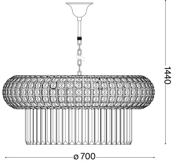 Ideal Lux - Křišťálový lustr na řetězu NABUCCO 16xE14/40W/230V pr. 70 cm zlatá