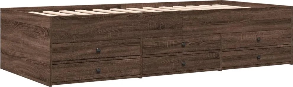 Válenda se zásuvkami bez matrace hnědý dub 75 x 190 cm 3280894