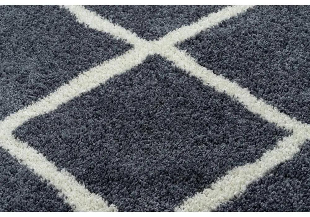 Kusový koberec Shaggy Cross šedý 120x170cm