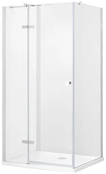 Besco Čtvercový sprchový kout PIXA SQ 90x90, výška 195 cm Rozměry (cm): 90x90, Barva profilů a typ výplně: profily: chrom, výplň: transparent, Orientace: Pravá