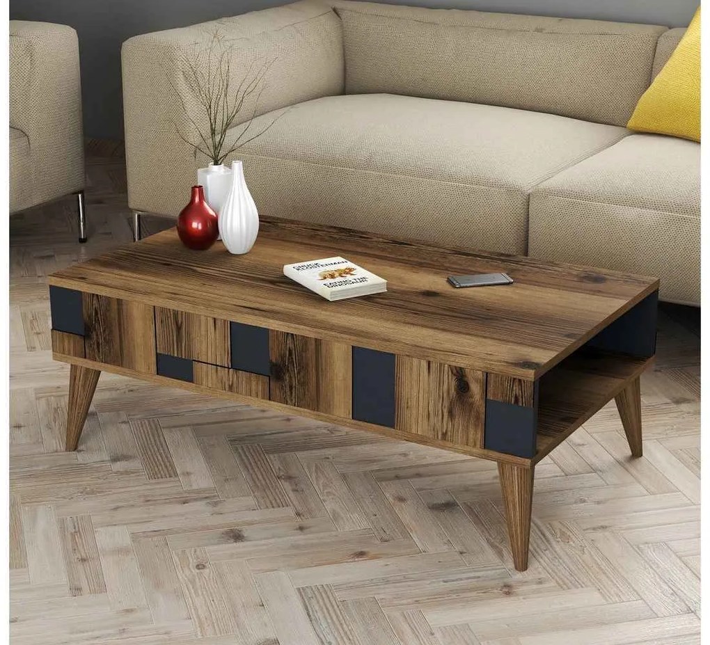 Designový konferenční stolek Mahola 105 cm ořech / antracitový