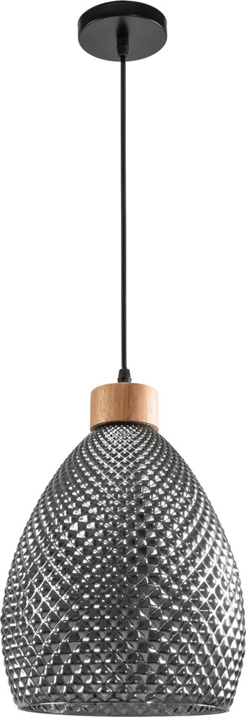 Toolight - Retro skleněná stropní lampa E27 60W APP897-1CP, černá, OSW-05697