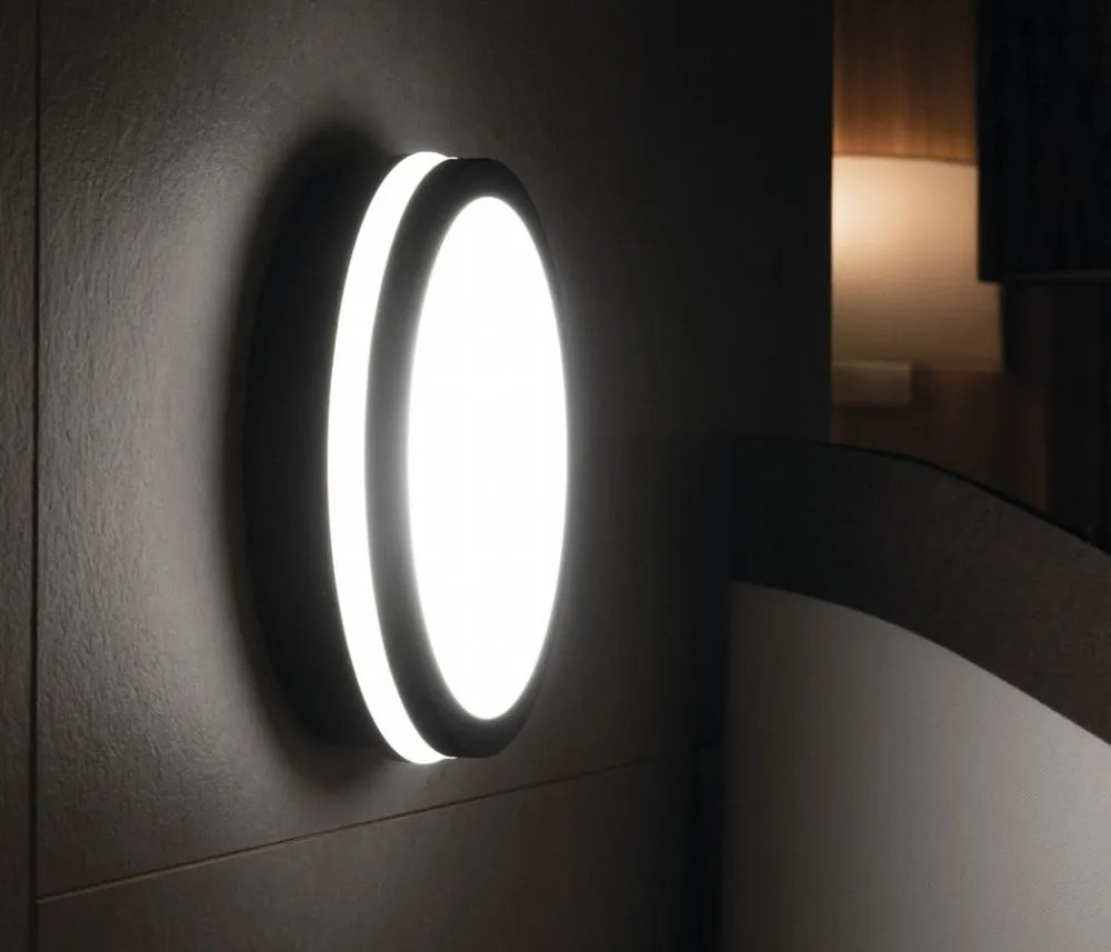 KANLUX BENO stropní LED svítidlo pr.260x55mm, 24W, černá grafit 33341