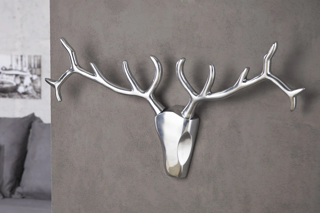 Noble Home Dekorace Antlers, 90 cm, stříbrná