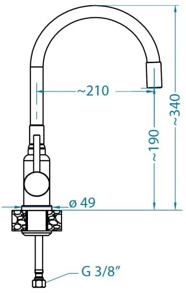 ALVEUS 1144432 - Dřezová baterie s flexibilním ramínkem MINTAS 34 cm ocel/černá