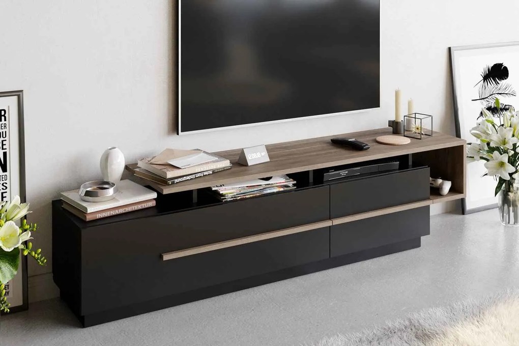 Designový TV stolek Panos 180 cm černý