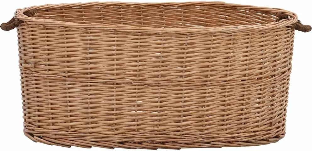 Koš na dřevo s držadly 78 x 54 x 34 cm přírodní vrba 286983